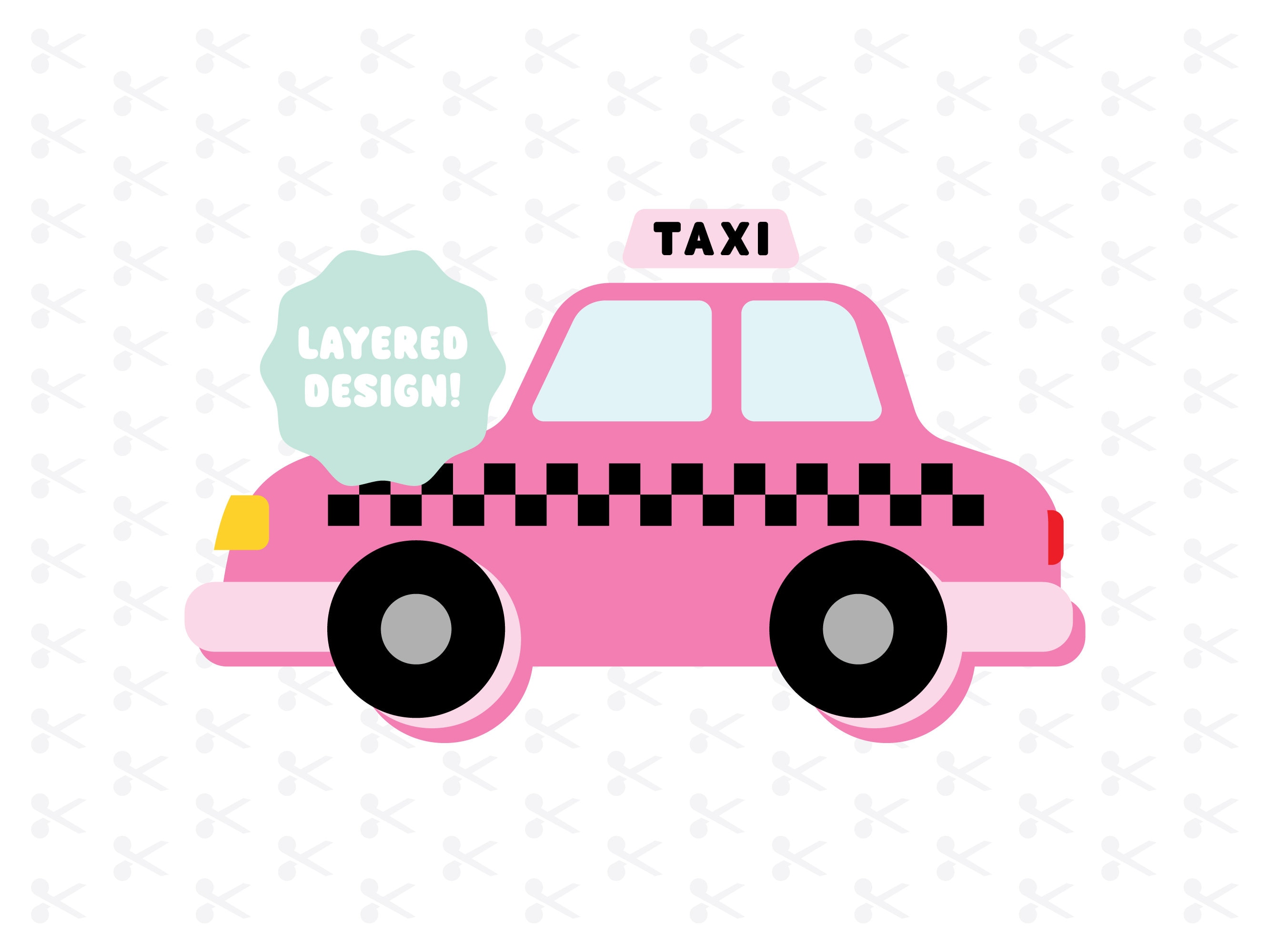 Pink Taxi Svg Png Jpg Eps Pdf Ai Dxf / New York Taxi Cab / Cute Taxi ...