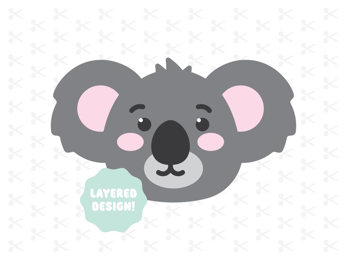 Koala Face Svg Png Jpg Eps Pdf Ai / Cute Koala Animal Clipart / Cartoon ...