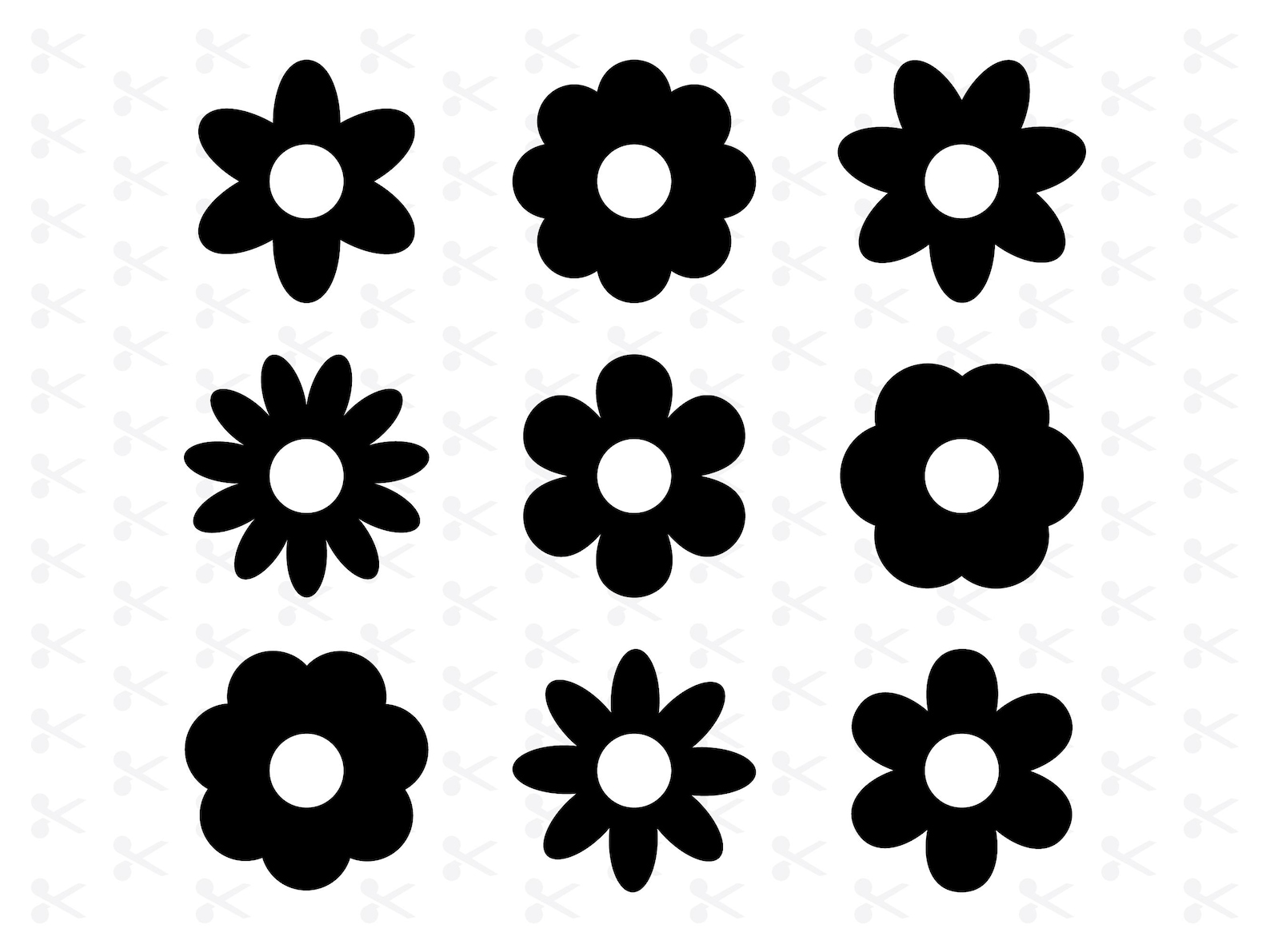 Daisy Shapes Bundle Svg Png Jpg Eps Pdf Ai / Simple Flower Shapes Pack ...