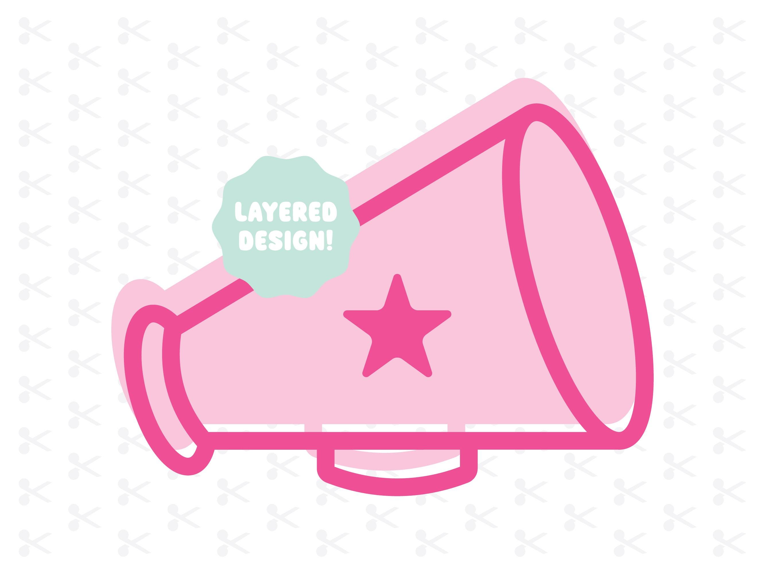 Cute Cheer Megaphone Svg Png Jpg Eps Pdf Ai / Cheerleading Megaphone ...