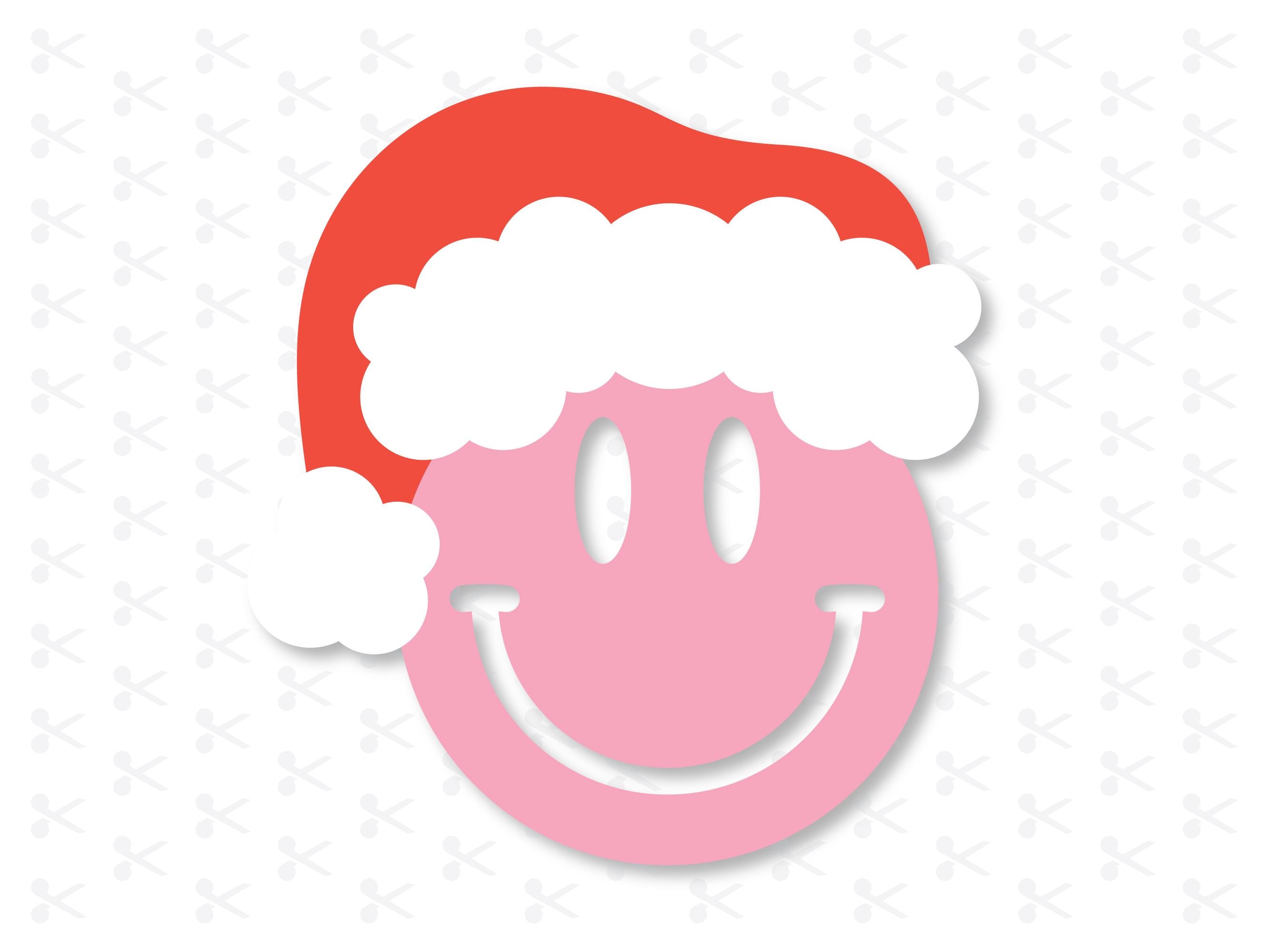 Santa Hat Smiley Face Svg Png Jpg Eps Pdf Ai Dxf / Christmas Smiley ...