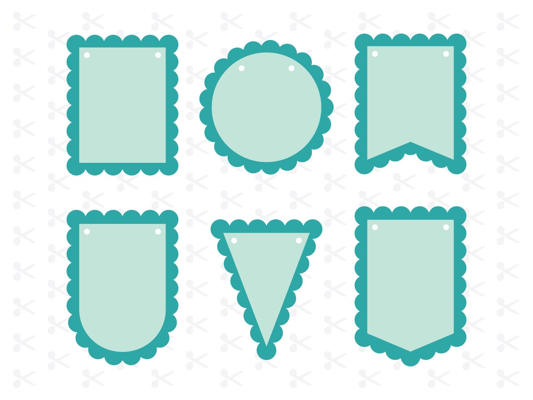 Scalloped Banner Svg Dxf Ai Bundle / Bunting SVG / Garland SVG / Party ...