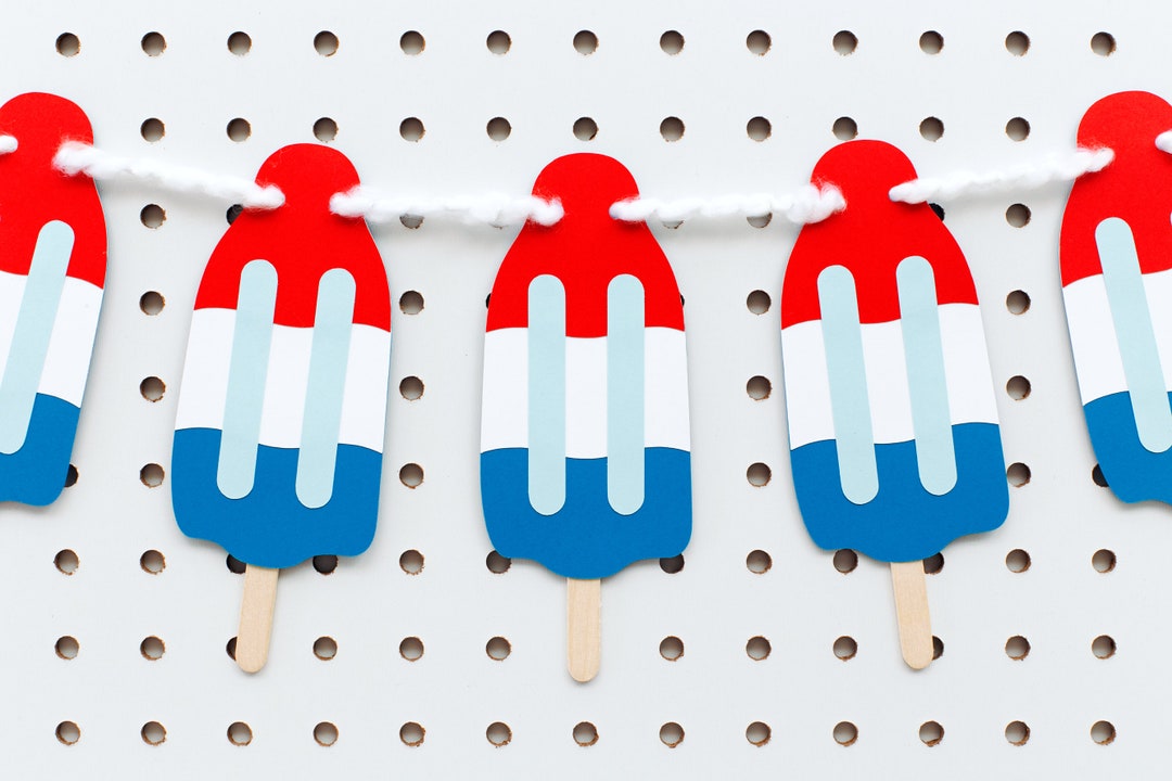 Red White & Blue Popsicle Banner SVG / 4th of July Banner SVG ...