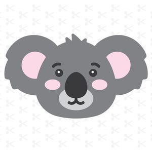 Koala Face Svg Png Jpg Eps Pdf Ai / Cute Koala Animal Clipart / Cartoon ...