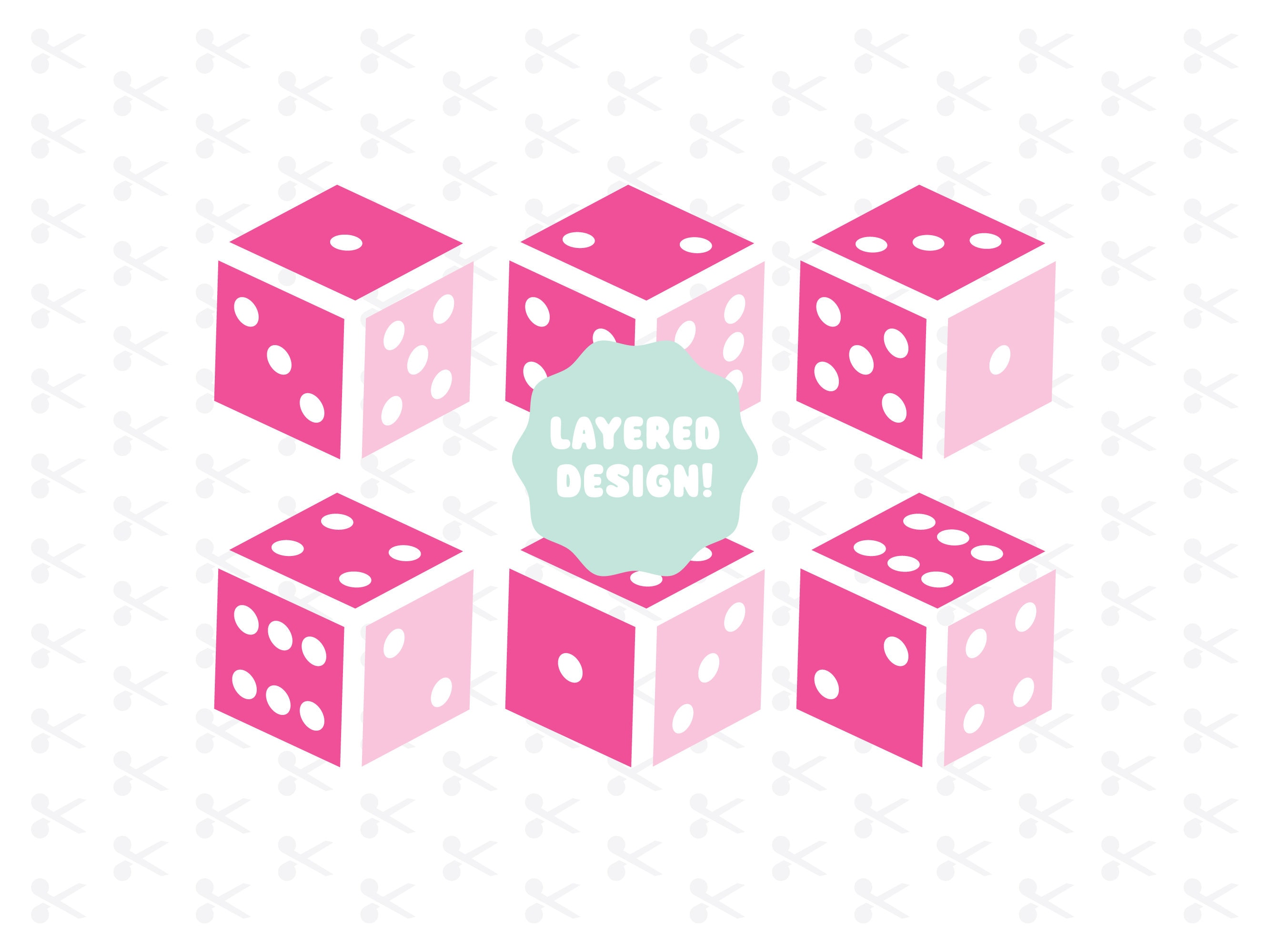 Pink Dice Svg Png Jpg Eps Pdf Ai Dxf / Bunco Dice / Dice Bundle / Dice ...