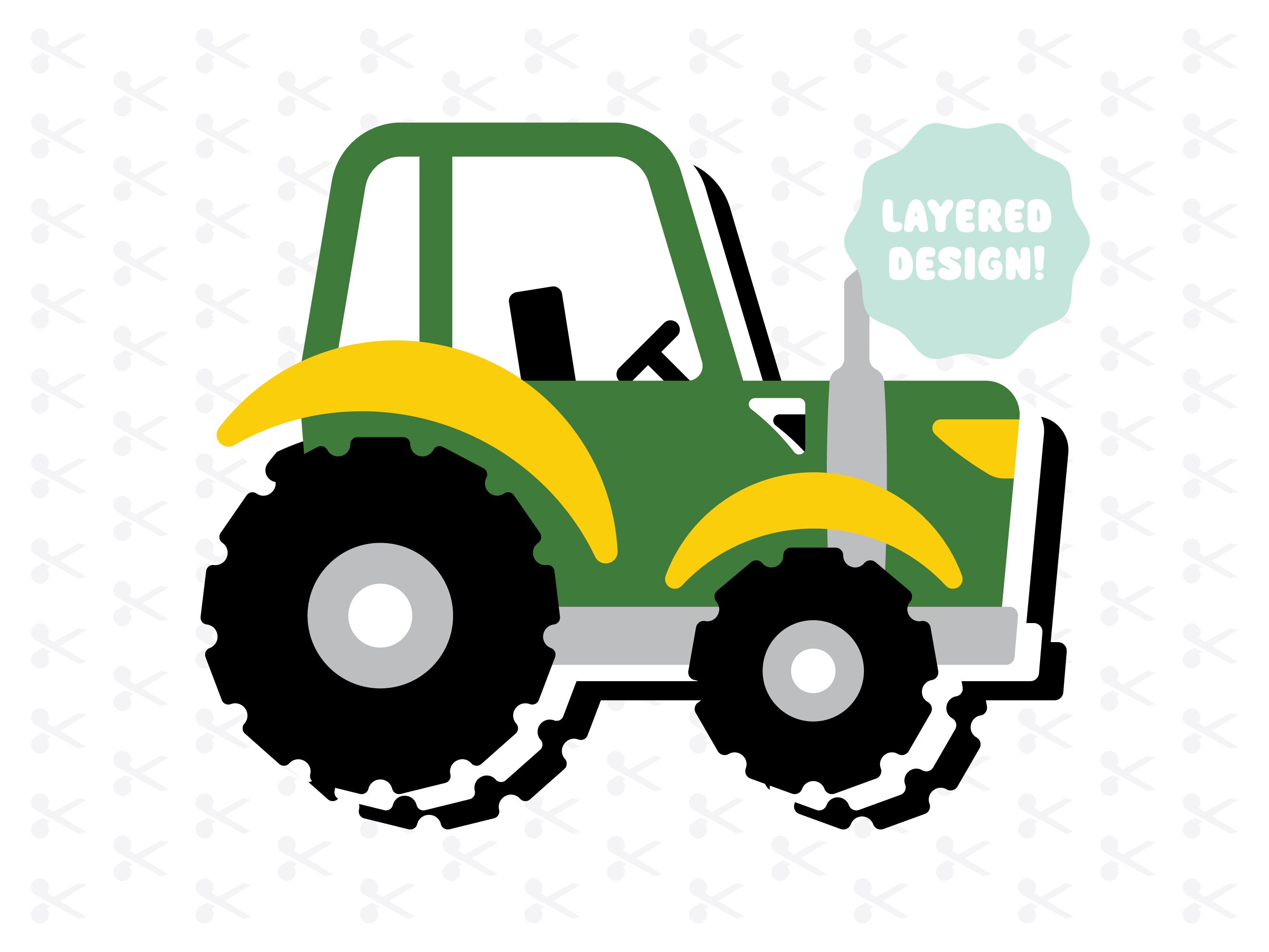 Cute Green Tractor Svg Png Jpg Eps Pdf Ai Dxf / Kids Tractor / Farm ...