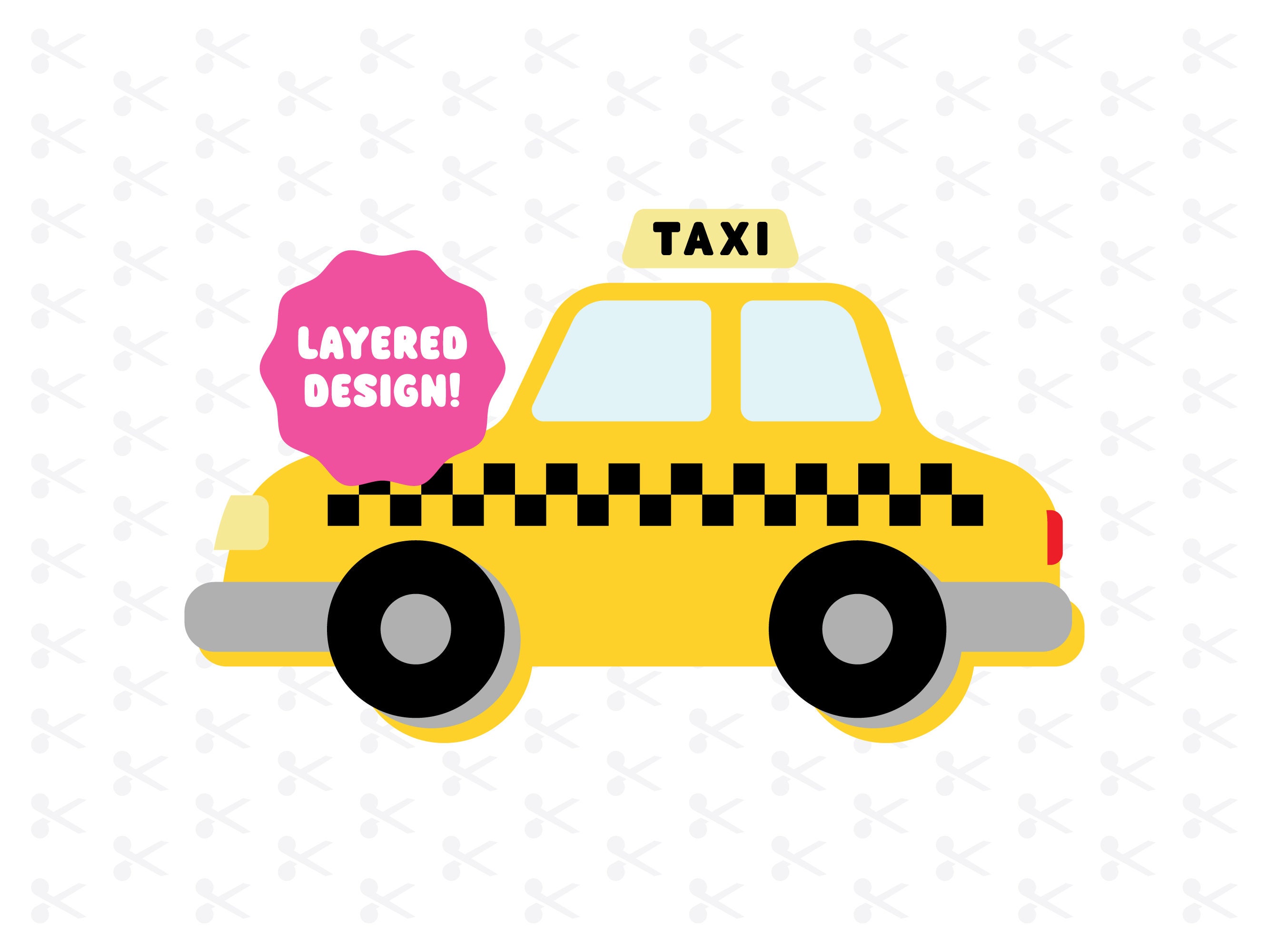 Cute Taxi Svg Png Jpg Eps Pdf Ai Dxf / New York Taxi Cab / Yellow Taxi ...