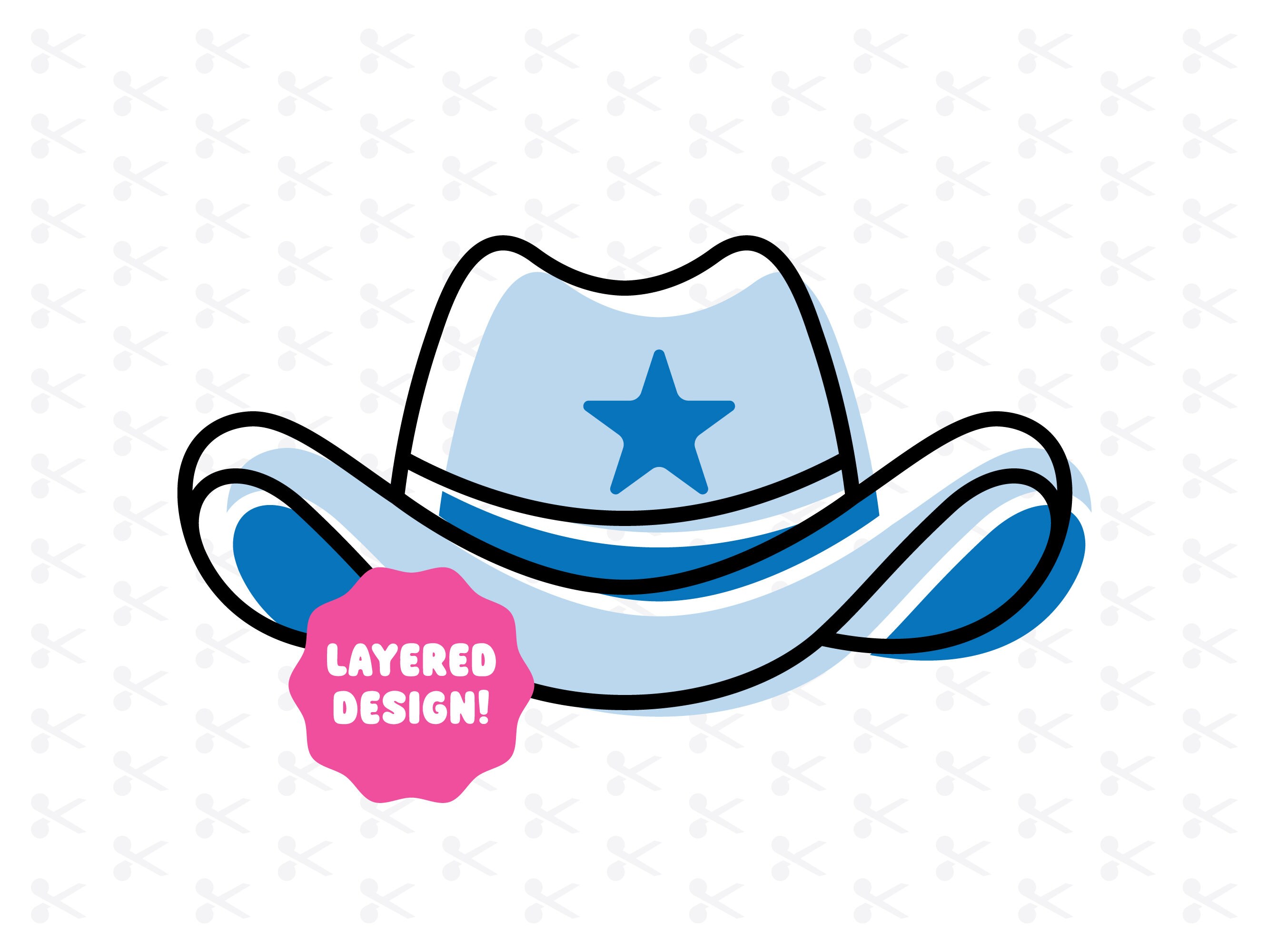 Blue Cowboy Hat Svg Png Jpg Eps Pdf Ai Dxf / Cute Cowboy Hat / Cowboy ...
