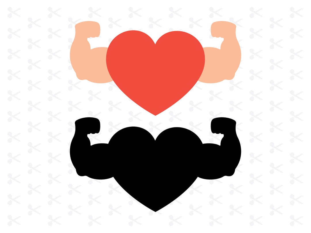 Muscle Arms Heart Svg Png Jpg Eps Pdf Ai / Strong Arms Heart / Cardiac ...