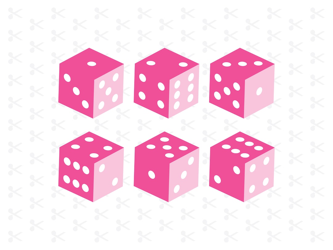 Pink Dice Svg Png Jpg Eps Pdf Ai Dxf / Bunco Dice / Dice Bundle / Dice ...
