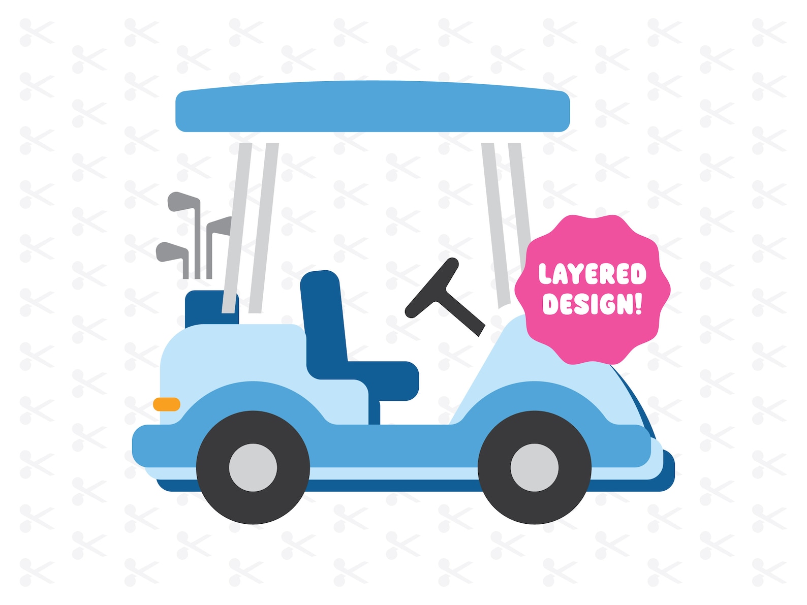 Blue Golf Cart Svg Png Jpg Eps Pdf Ai Dxf / Cute Golf Cart / Layered ...