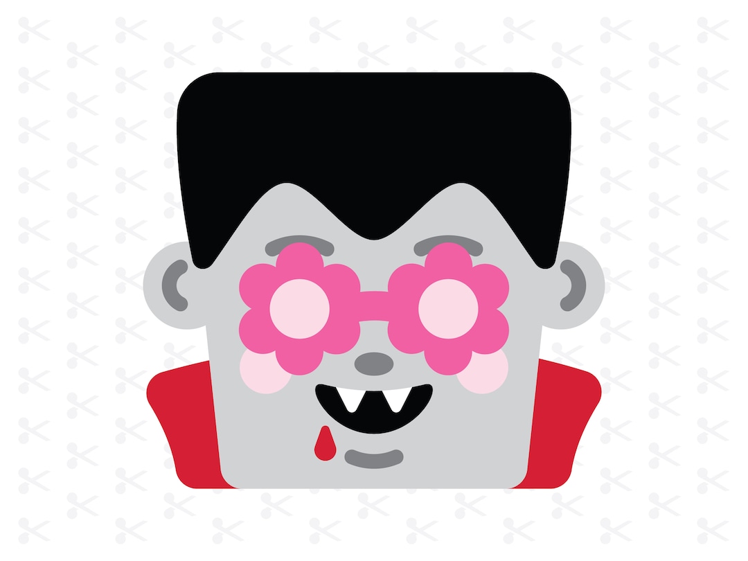 Cute Vampire Svg Png Jpg Eps Ai / Vampire Face / Dracula / Hippie ...