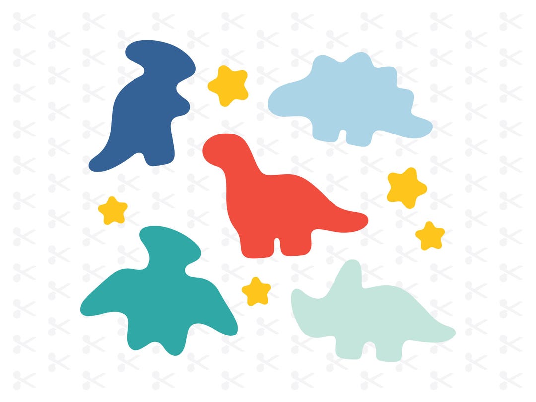 Simple Dinosaur Shapes Svg Png Jpg Eps Pdf Ai Dxf / Cute Dino Shapes ...