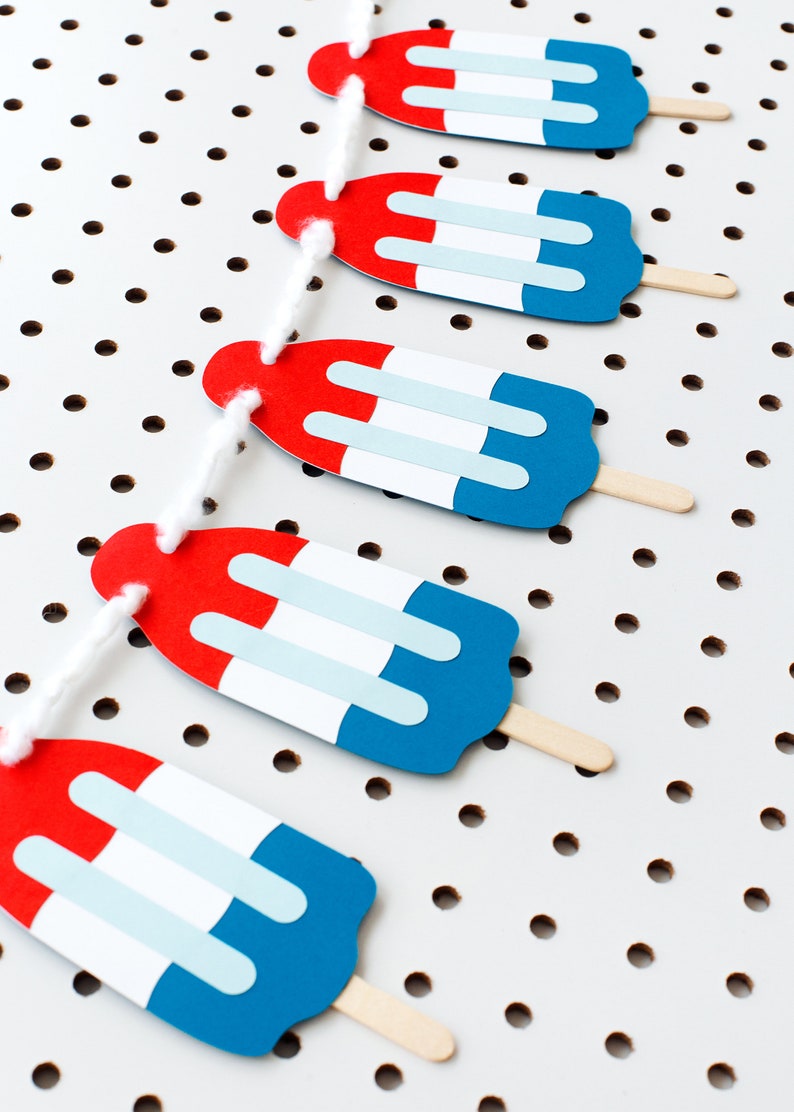 Red White & Blue Popsicle Banner SVG / 4th of July Banner SVG ...