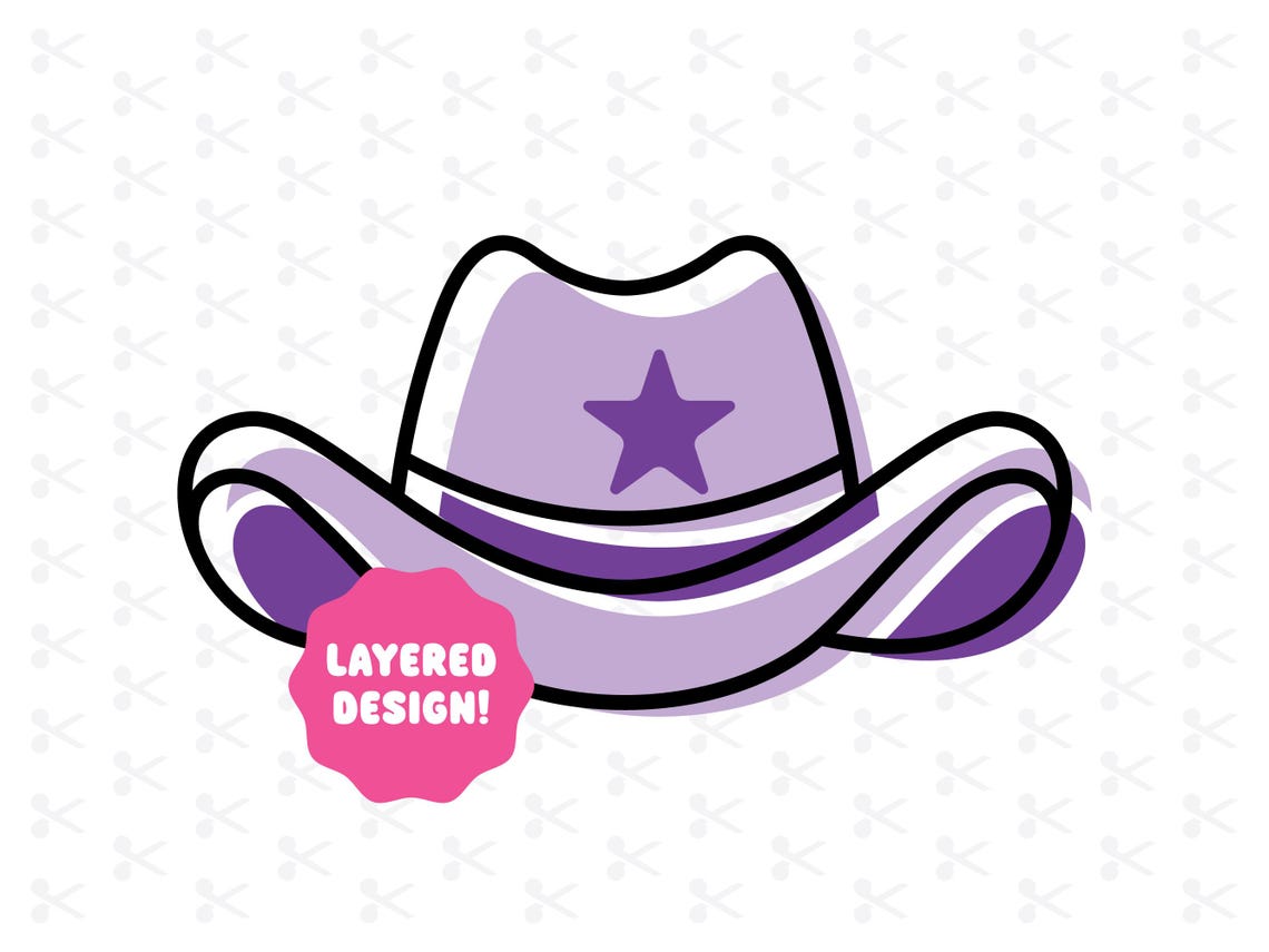 Purple Cowboy Hat Svg Png Jpg Eps Pdf Ai Dxf / Cute Cowgirl Hat ...