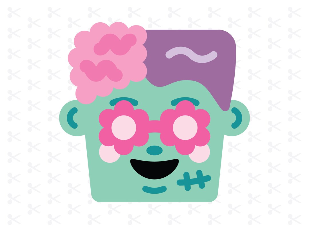Cute Zombie Svg Png Jpg Eps Ai / Zombie Face / Hippie Halloween ...
