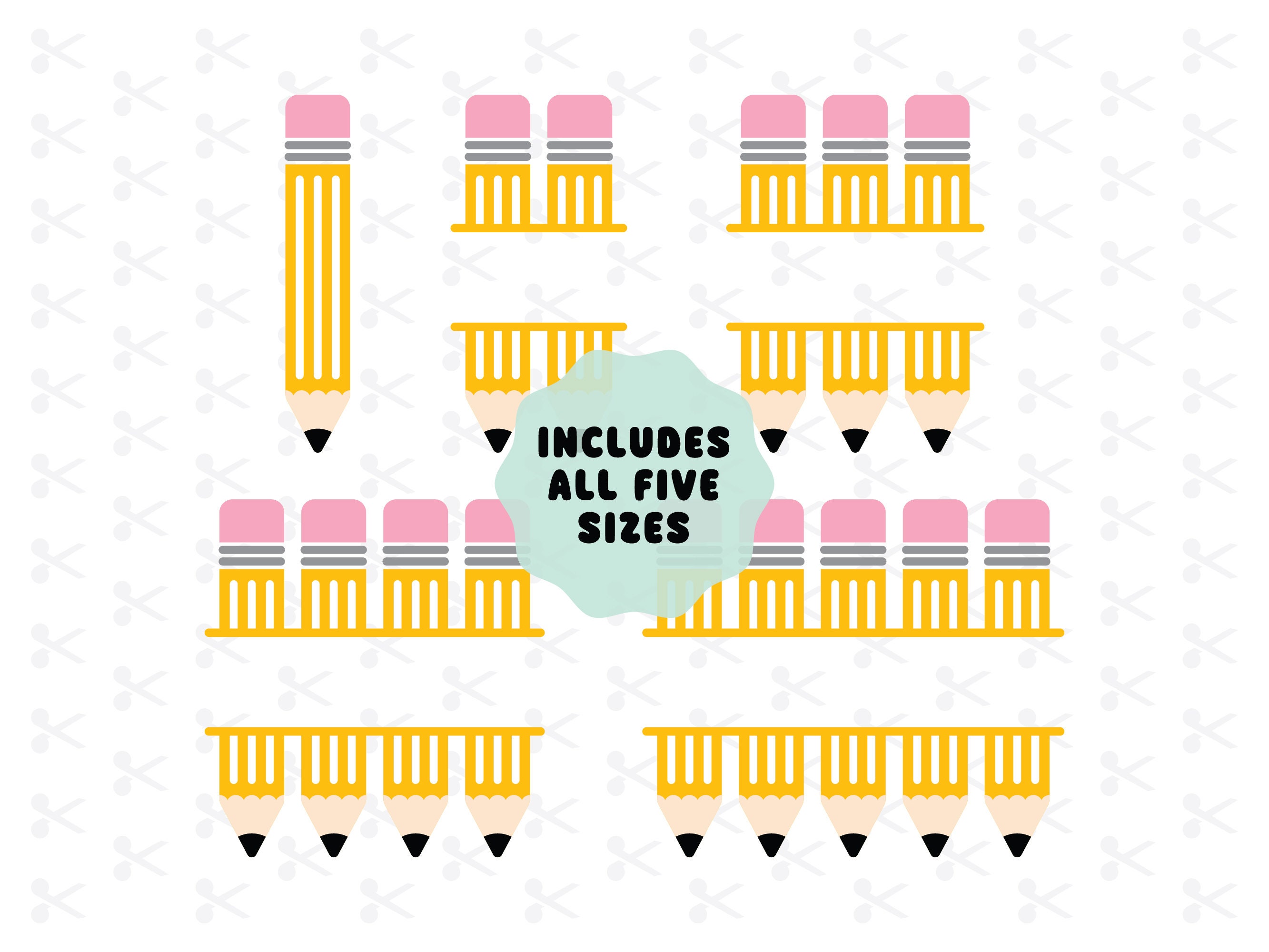 Pencil Name Frame SVG / Teacher SVG / Split Pencil Monogram SVG / Font ...