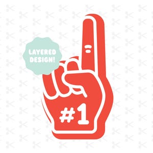 Cute Foam Finger Svg Png Jpg Eps Pdf Ai / Sports Finger / Number One ...