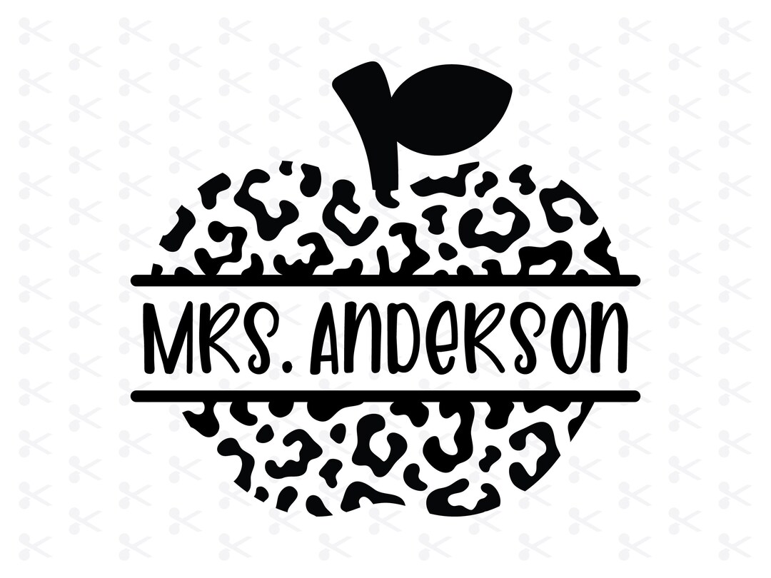 Cheetah Apple Monogram SVG EPS JPEG / Split Apple Cheetah Monogram ...