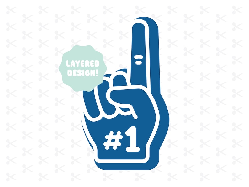 Foam Finger Svg Png Jpg Eps Pdf Ai / Blue Sports Finger / Number One ...