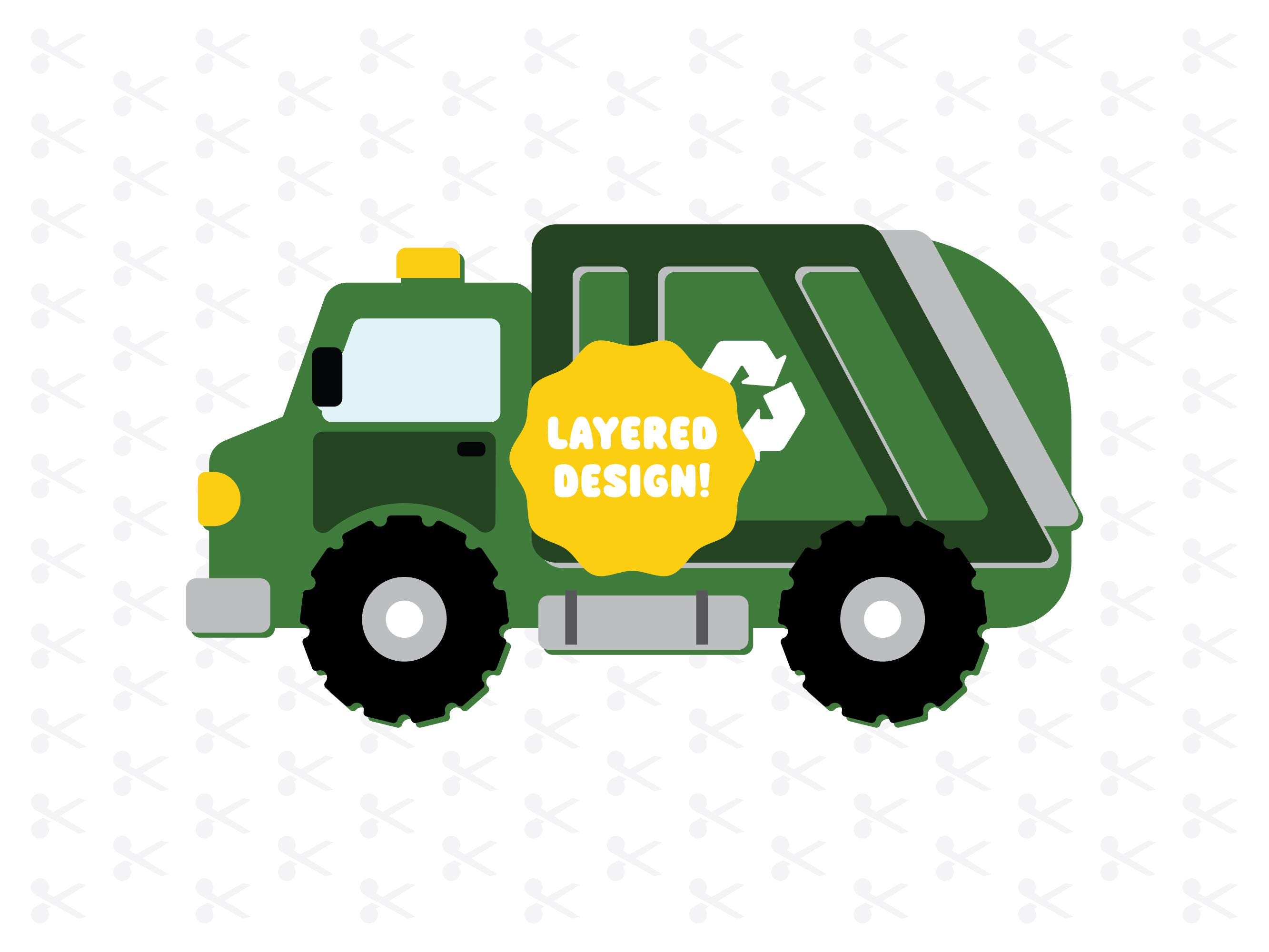 Cute Recycle Truck Svg Png Jpg Eps Pdf Dxf Ai / Garbage Trash Collector ...