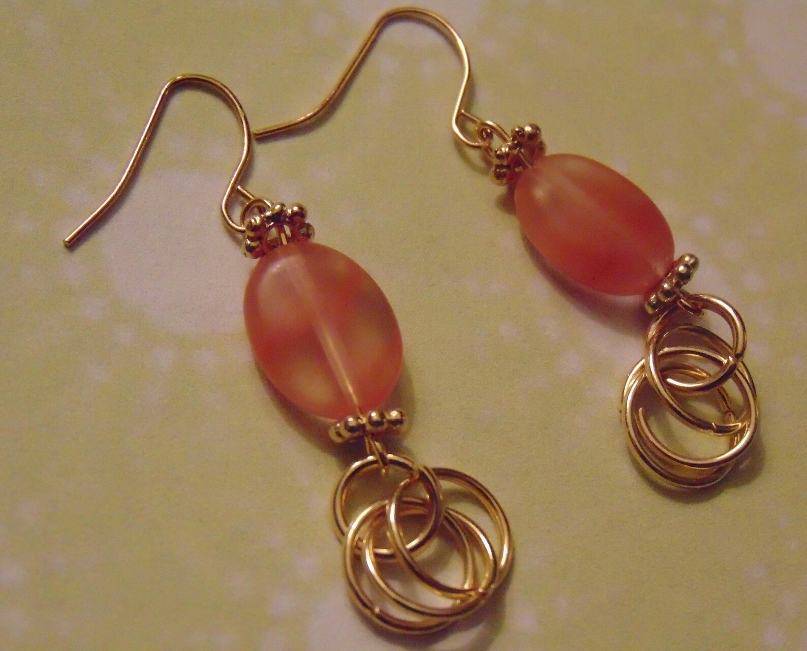 Golden Cherry Quartz Daisy Rosette Dangle Drop Earrings - Etsy