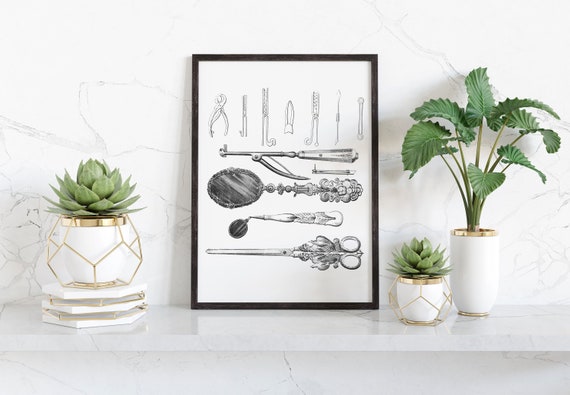 Dental Instruments Vintage Art Print Dentist Oral Surgeon - Etsy