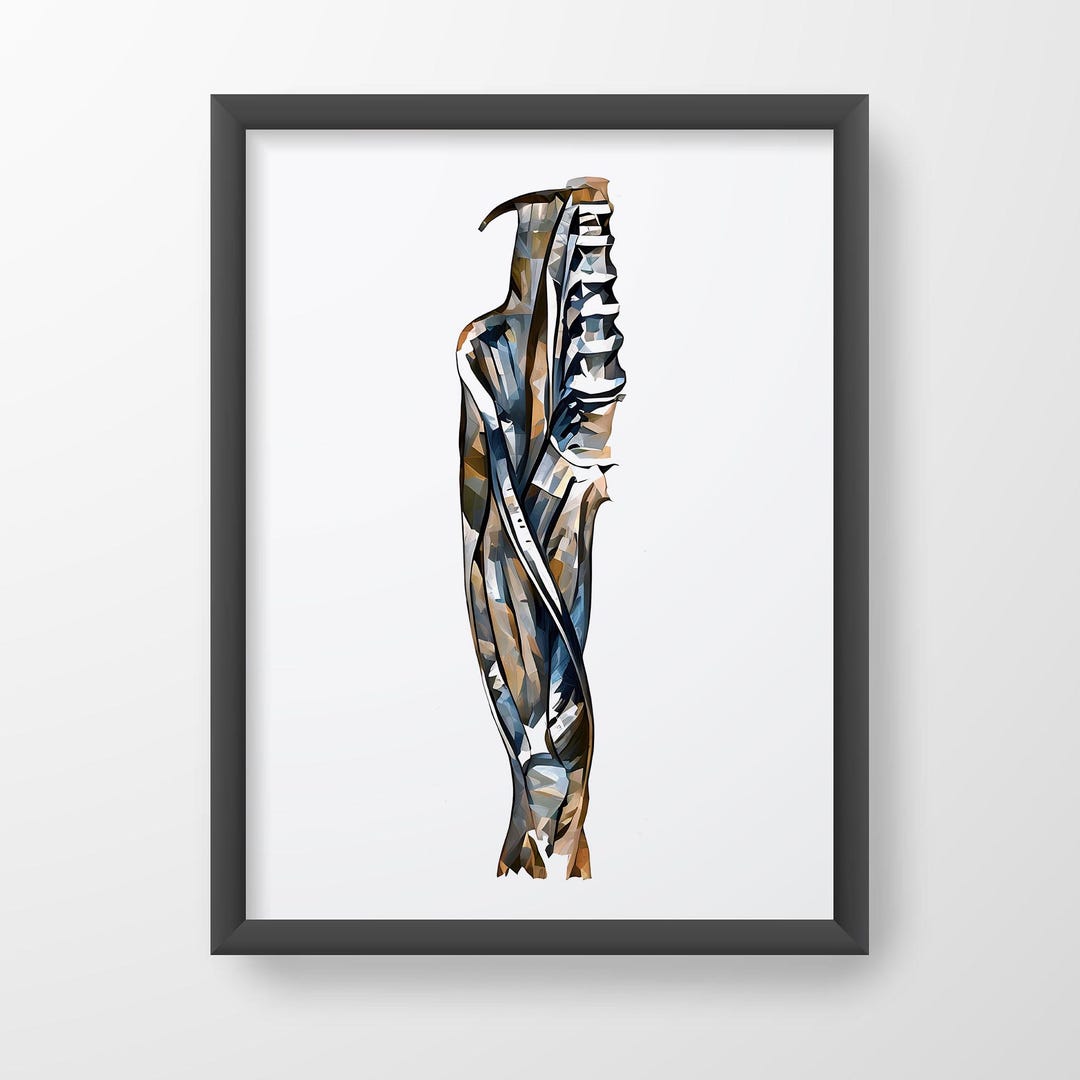 Femoral Iliac Leg Muscle Geometric Watercolor Human Anatomy Art Print ...