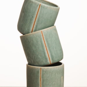 Linear Ceramic Cup Turquoise Linear Ceramic Cup Handmade Cup Tea Cup ...