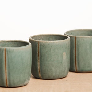 Linear Ceramic Cup Turquoise Linear Ceramic Cup Handmade Cup Tea Cup ...