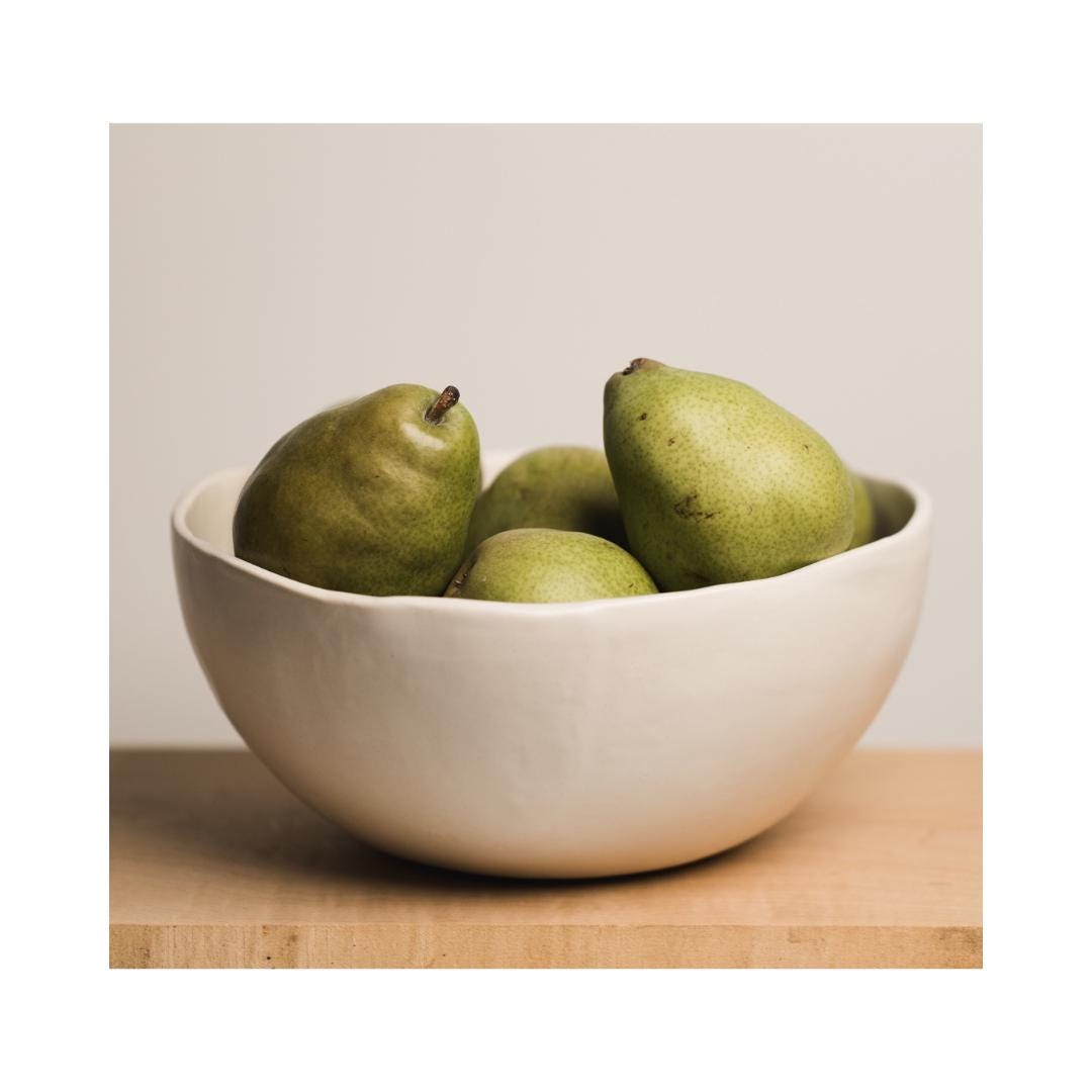 Large Ceramic Fruit Bowl - Ceramic Bowl - Handmade Bowl - Large White ...