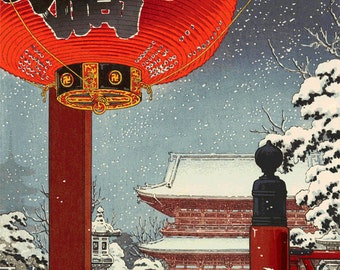 Japanese Art Snow Winter Paintings Hiroshige Woodblock | Etsy