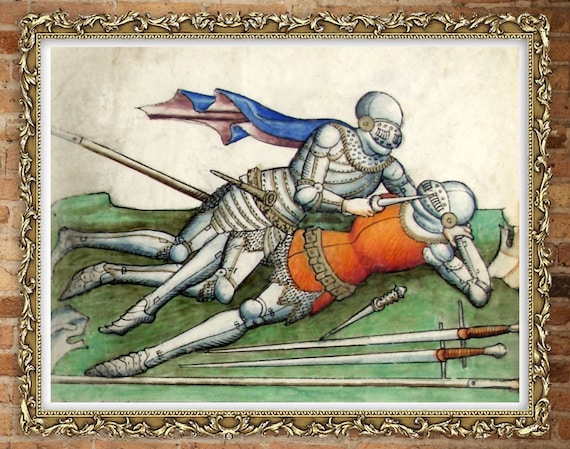 Medieval Knights Fighting Painting
