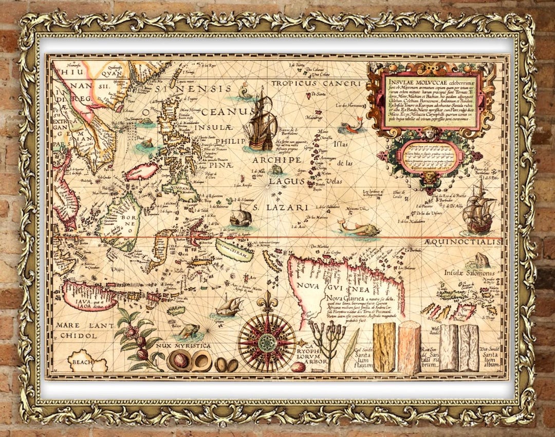 Antique Map Art Prints, Tropical Islands Maps, Cancer Tropic Ancient ...
