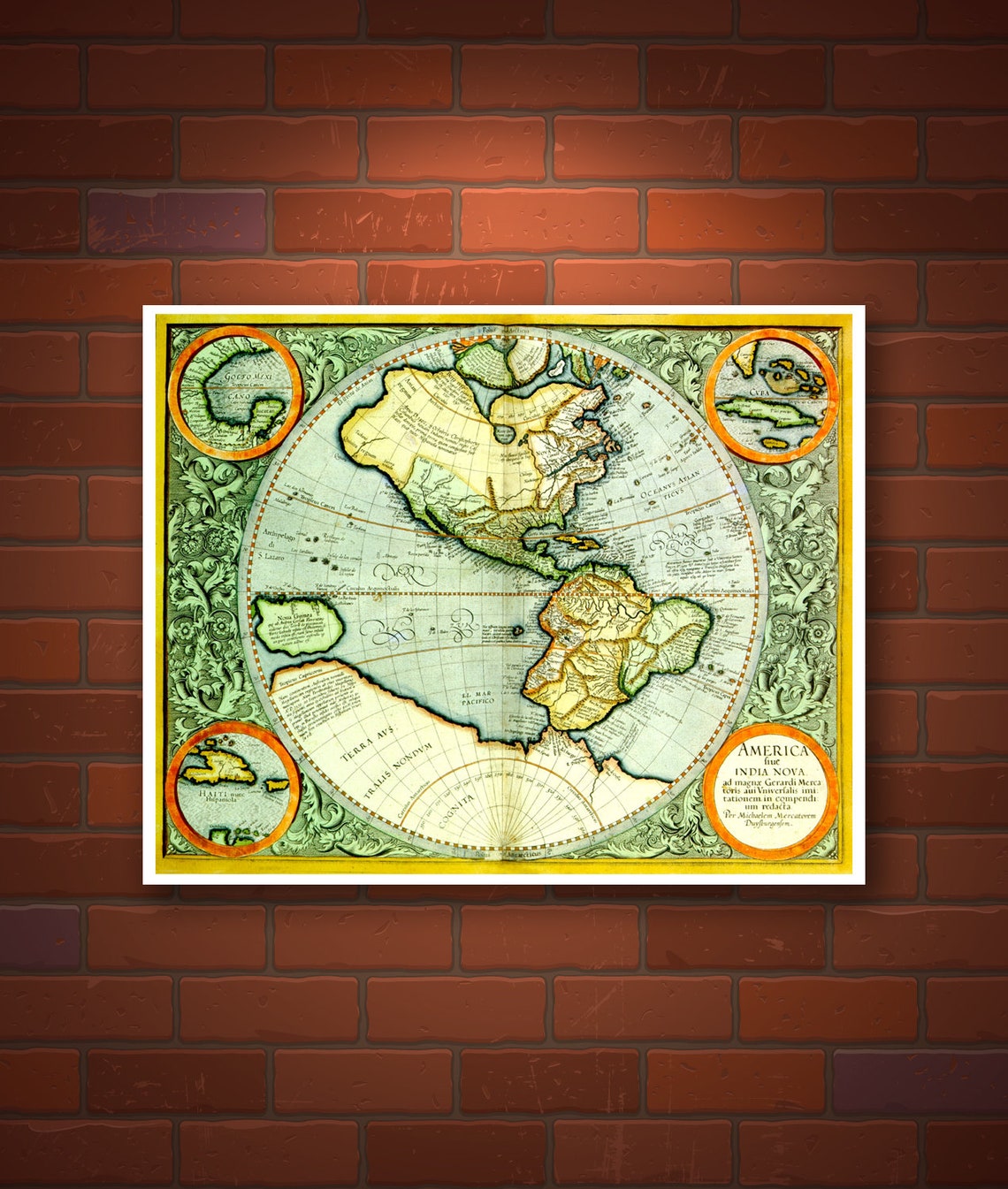 Antique Map Art Prints North and South Americas Map - Etsy