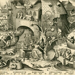 European Art, Antique Drawing, Pieter Bruegel the Elder Envy Invidia ...