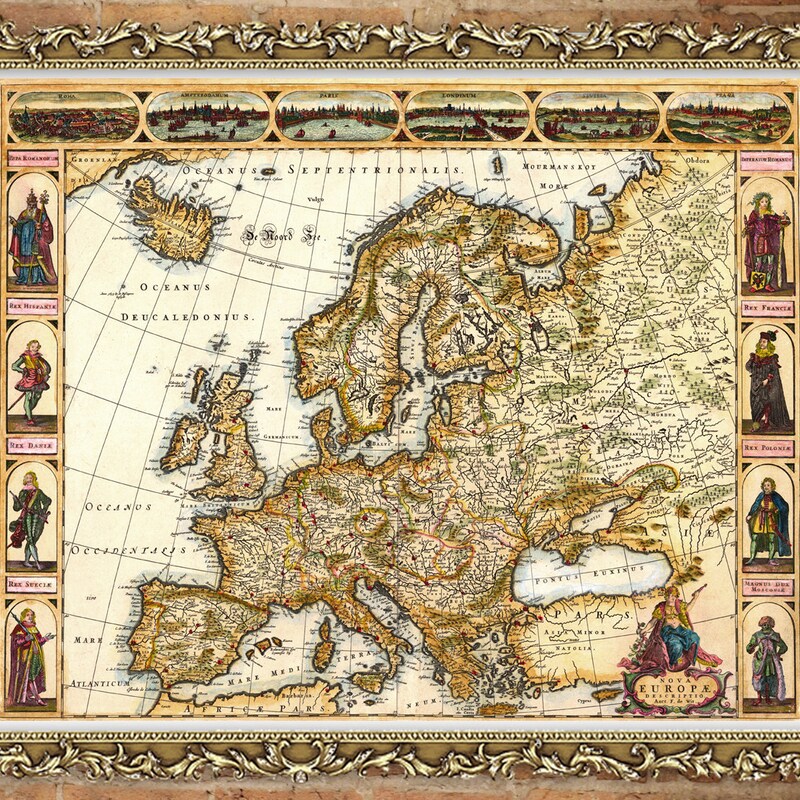 Europe Map Print - Etsy