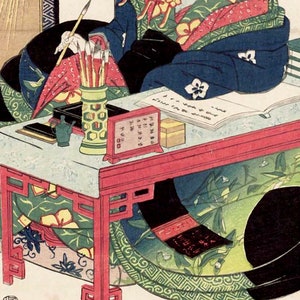 Japanese Art Geisha Writing Poetry by Eisen FINE ART PRINT - Etsy