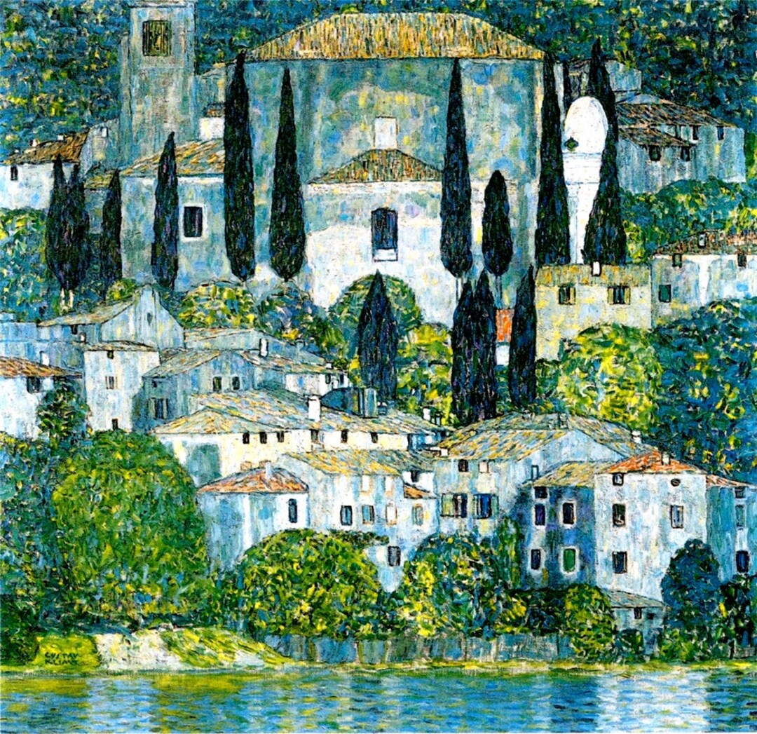 European Art, Gustav Klimt Paintings, Church in Cassone, FINE ART PRINT ...