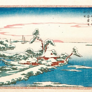 Japanese Art Snow Winter Paintings Hiroshige Woodblock - Etsy