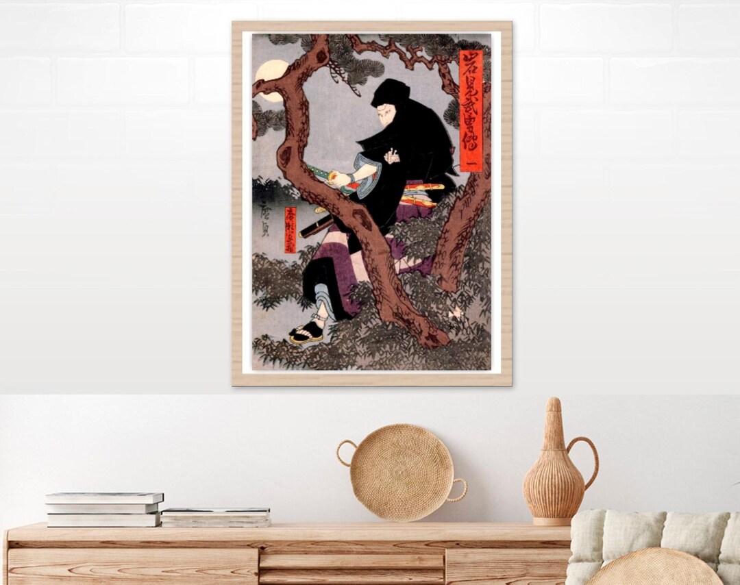 Japanese Art, Asian Warriors, Samurai, Ninja Art, Ninja Hiding in Trees ...