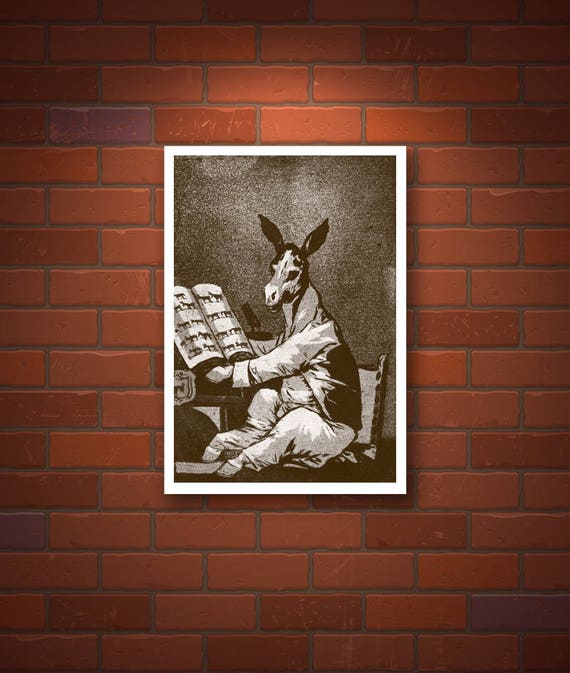 Goya drawings paintings etching reproduction Donkey Los | Etsy