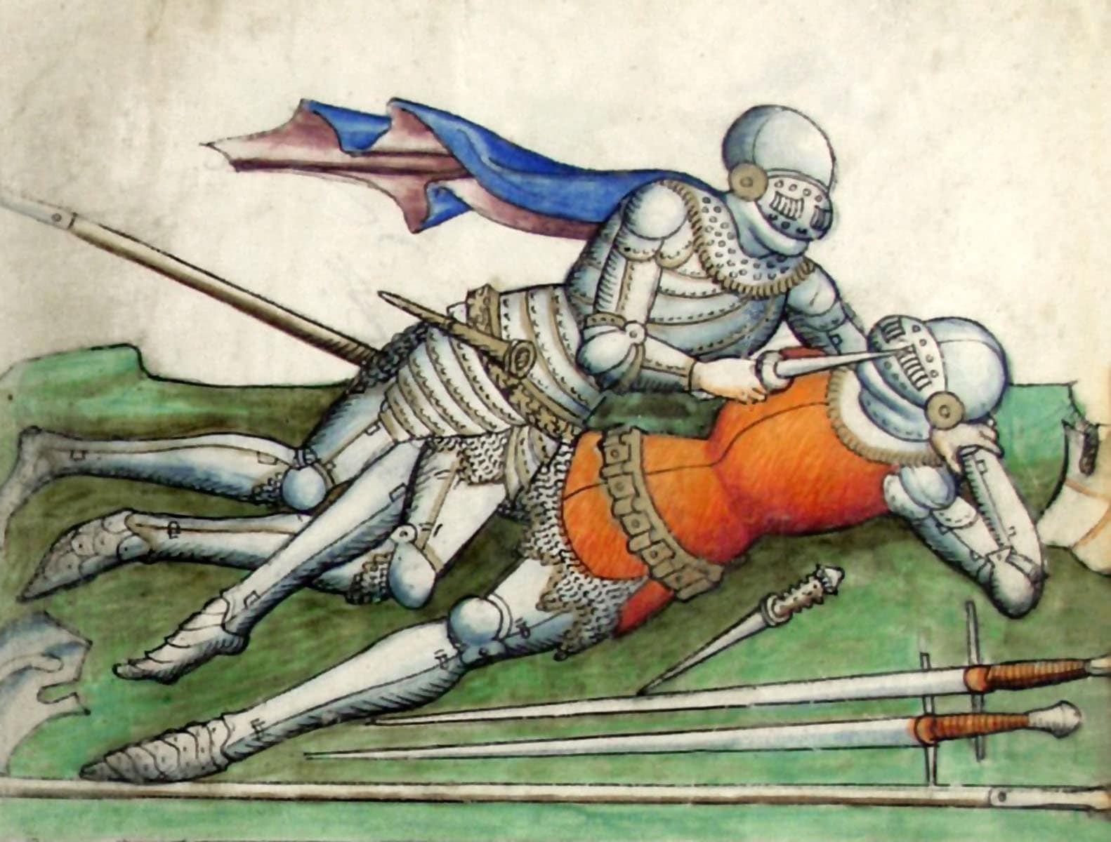 Antique Medieval Art Vintage Illustrations Two Knights Fighting Lying on the Ground FINE ART PRINT Wall Art Home Decor Art Poster Gift Etsy