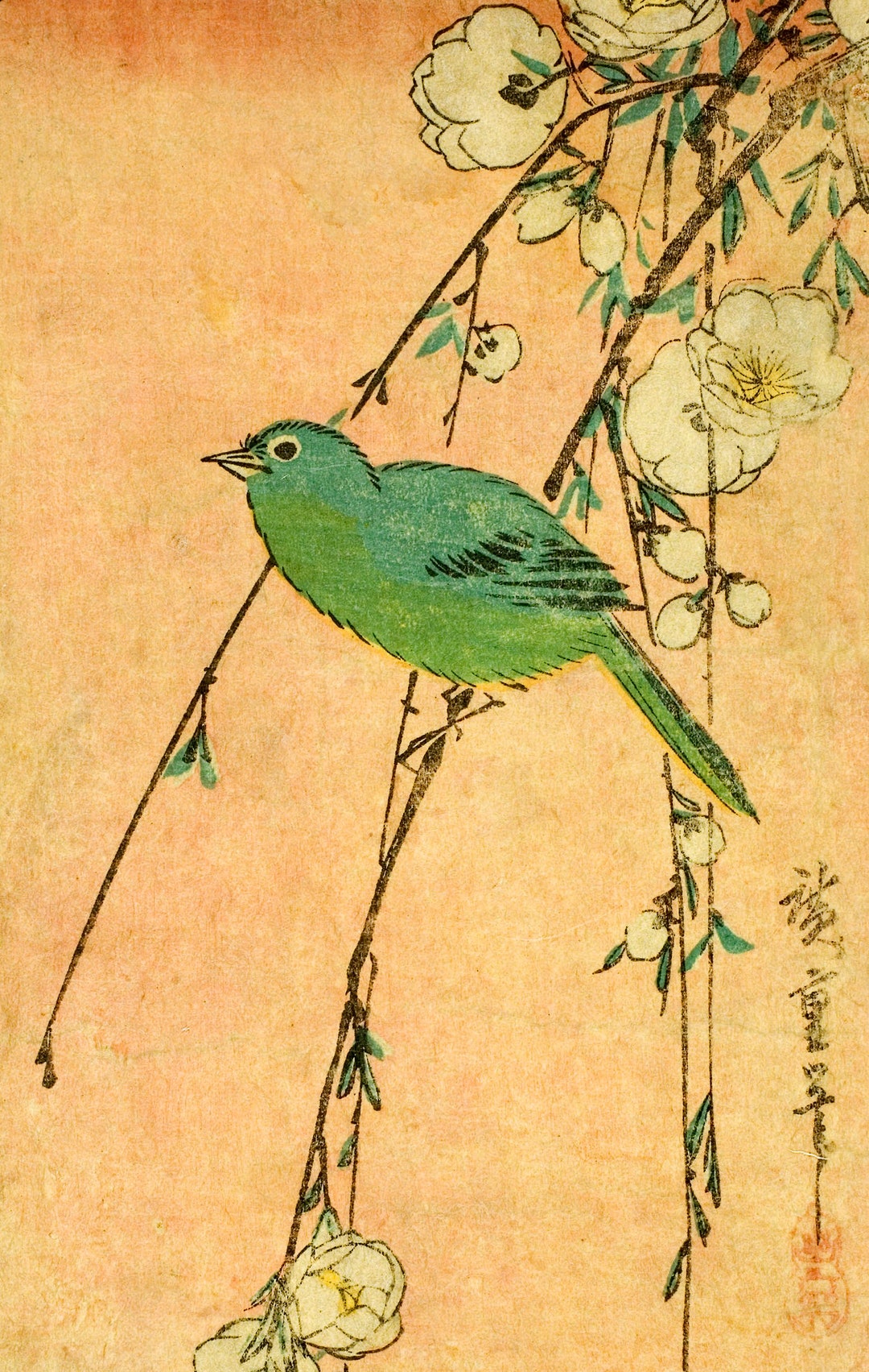 Japanese Bird Art Print, Floral Vintage Antique Art Prints Posters ...