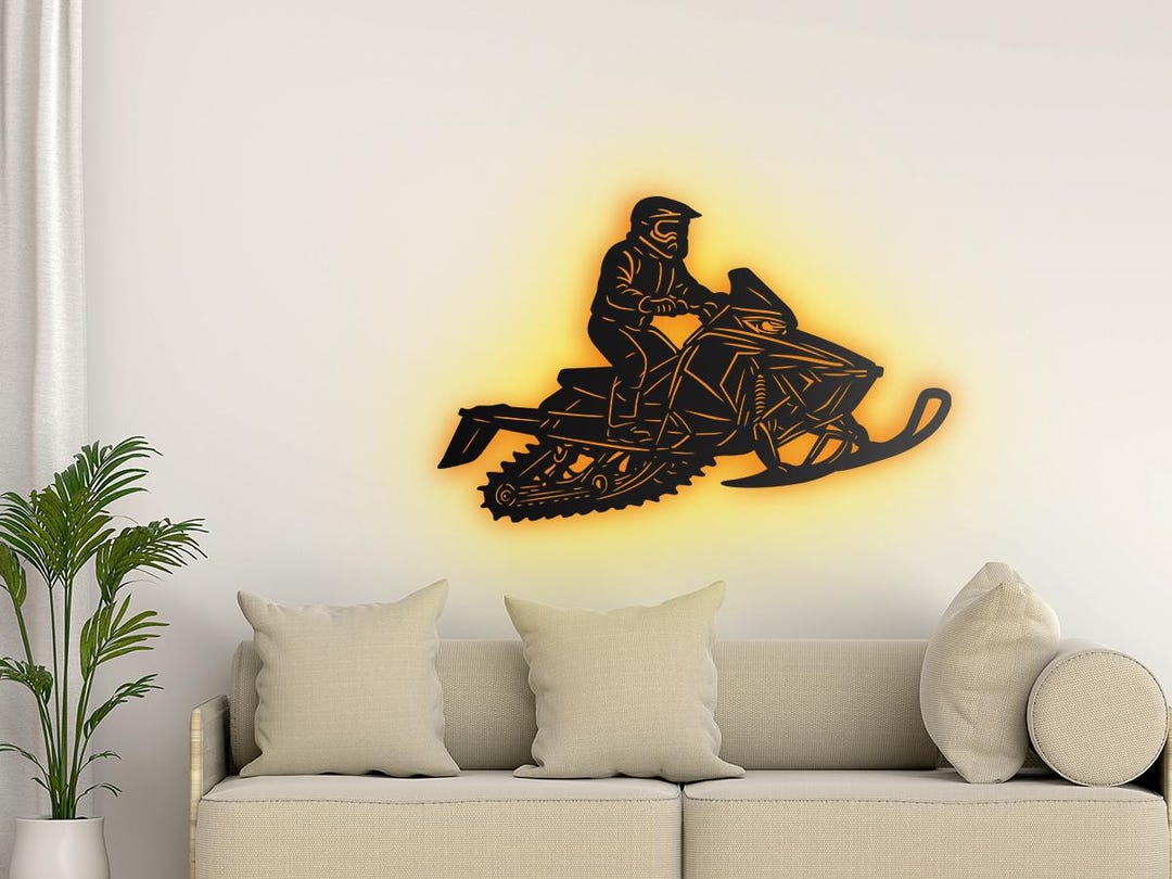 CNC Wall Art Snowmobile Laser Cut Files, 3D Layered Dxf Svg Digital ...