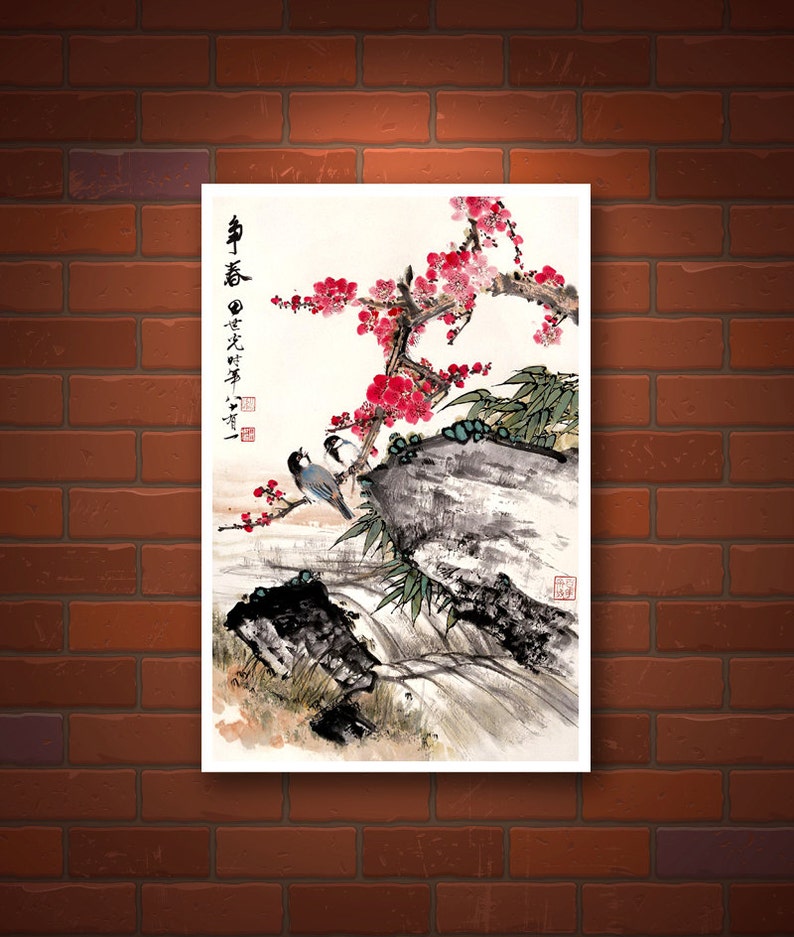 Chinese Birds Flowers Art Prints Chinese Posters Chinese - Etsy