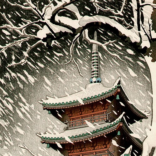 Japanese Winter Snow Landscapes Art Prints Posters Woodblock - Etsy