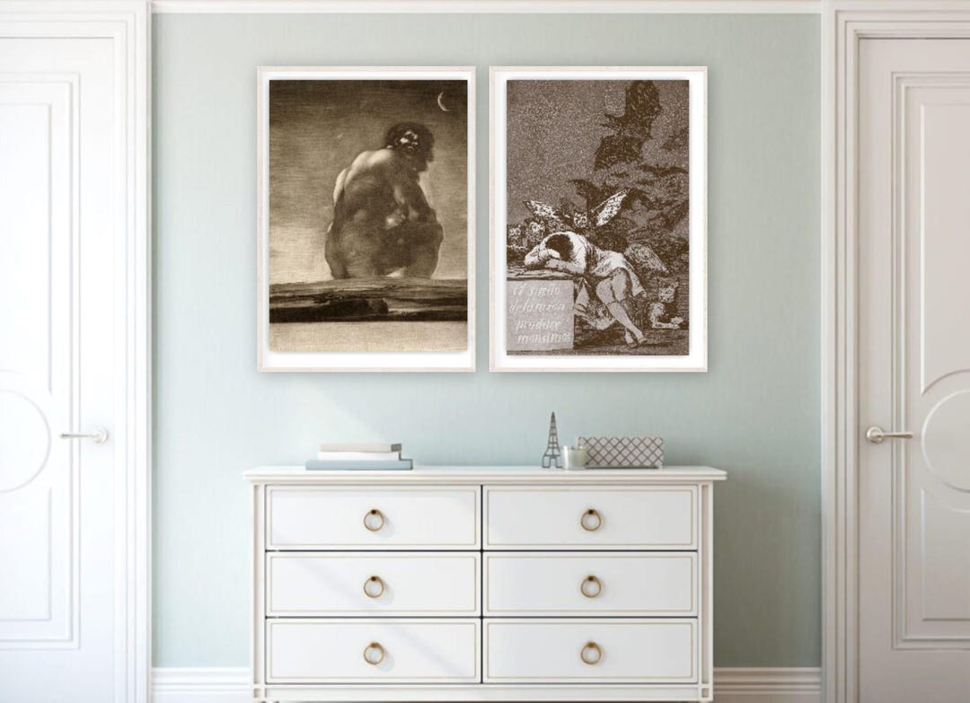 European Art, Goya Drawing ART PRINTS Set of 2, Painting, Etching ...