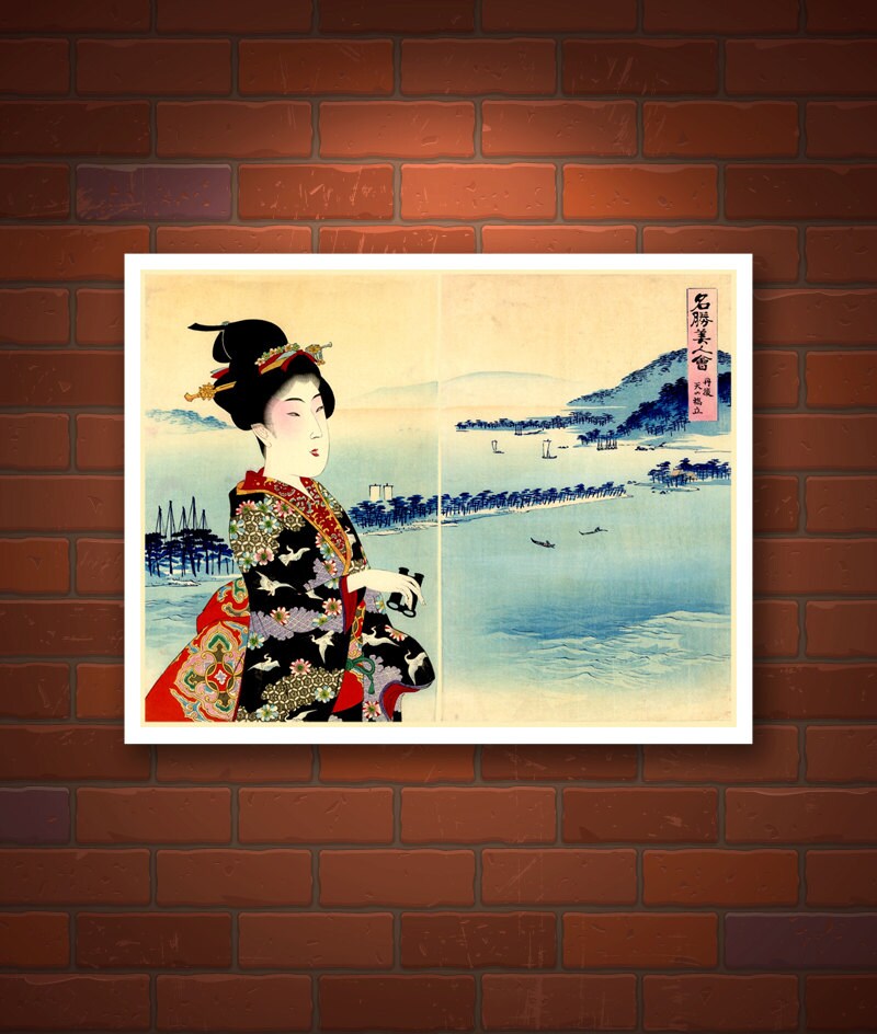 Japanese Geishas Beauties Landscapes Art Prints. Beautiful | Etsy Japanese Geishas Beauties Landscapes Art Prints. Beautiful | Etsy