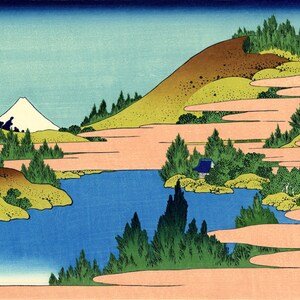 Japanese Art Hokusai 36 Views of Mount Fuji Lake of Hakone in - Etsy
